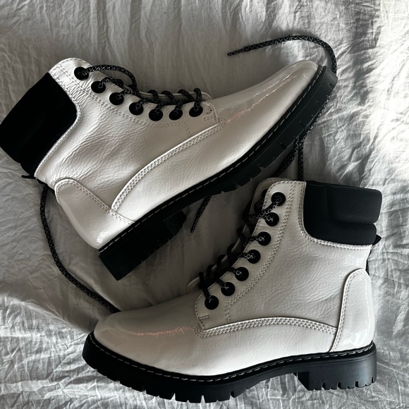 Limelight | Shoes | White Combat Boots | Poshmark